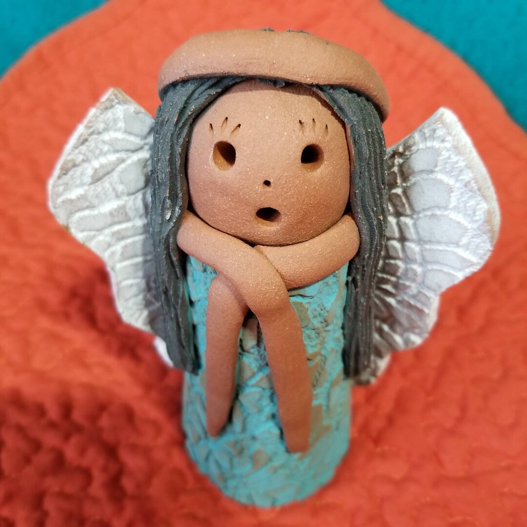 Southwest American Indian Red Clay Angel Hand Crafted Signed - Etsy