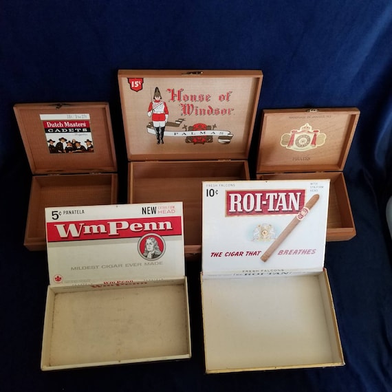 Set of 5 Collectable Cigar Boxes for Storage Displaying or | Etsy