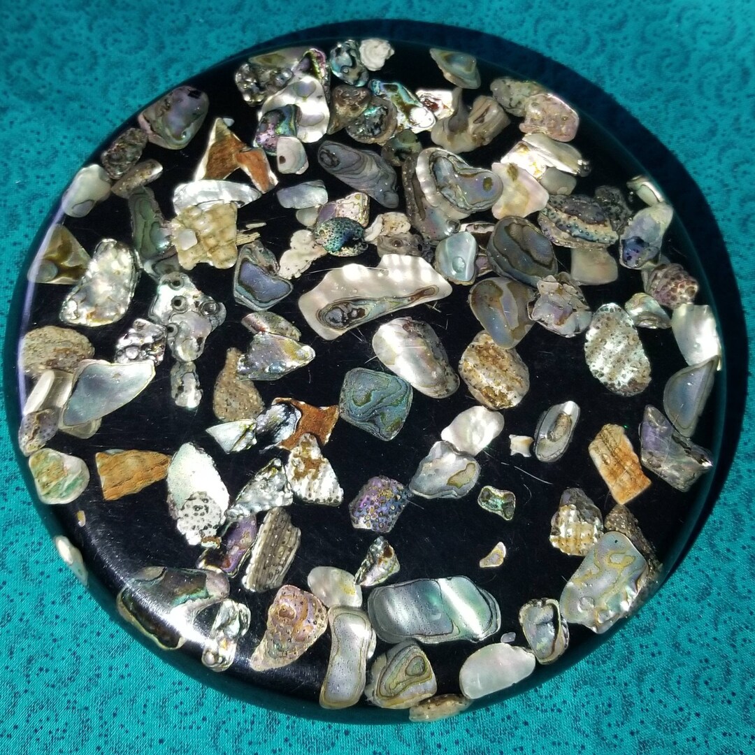 Vintage 1969 Handmade Abalone Trivet Hotplate by New Trends Industries ...