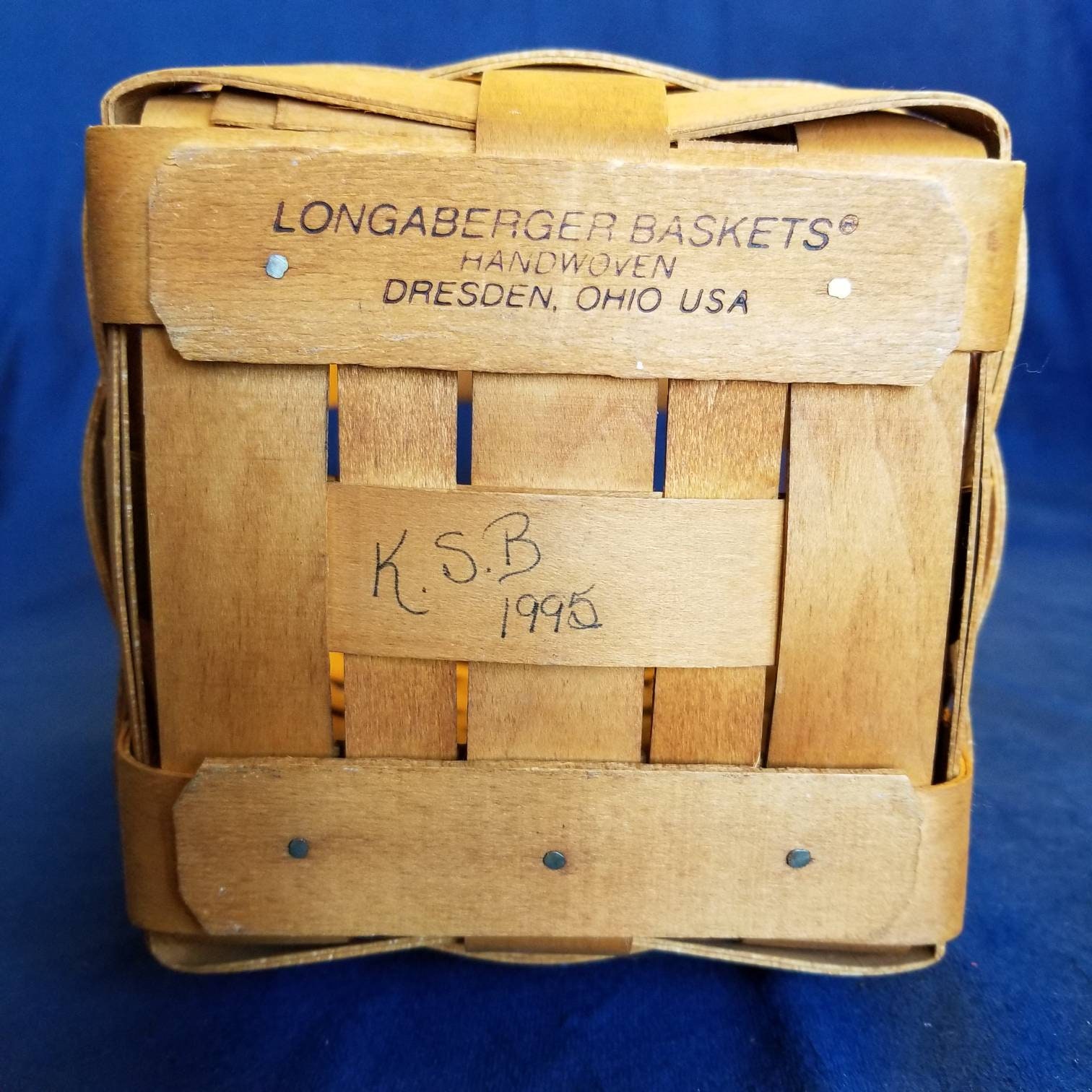 Vintage Handwoven Longaberger Basket 1995 Signed With Initials KSB - Etsy