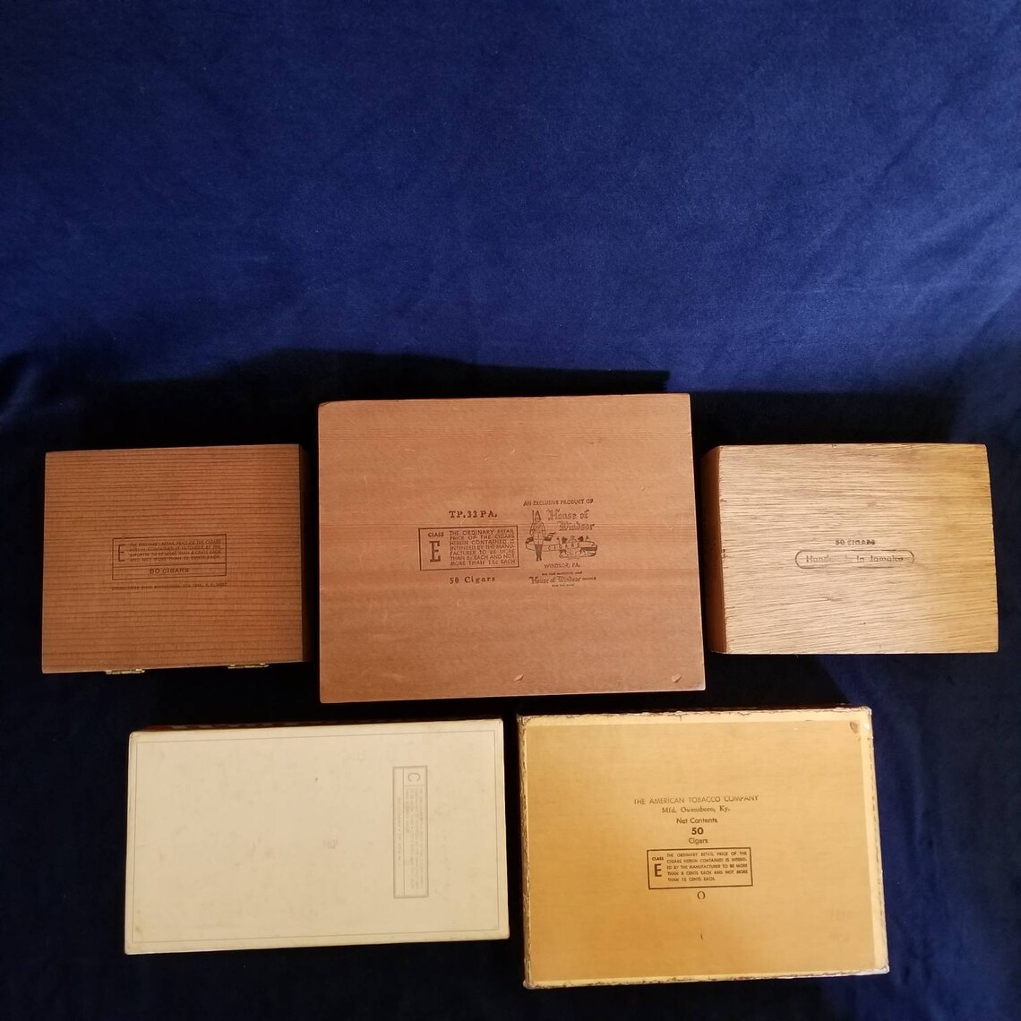 Set of 5 collectable Cigar Boxes for storage displaying or | Etsy