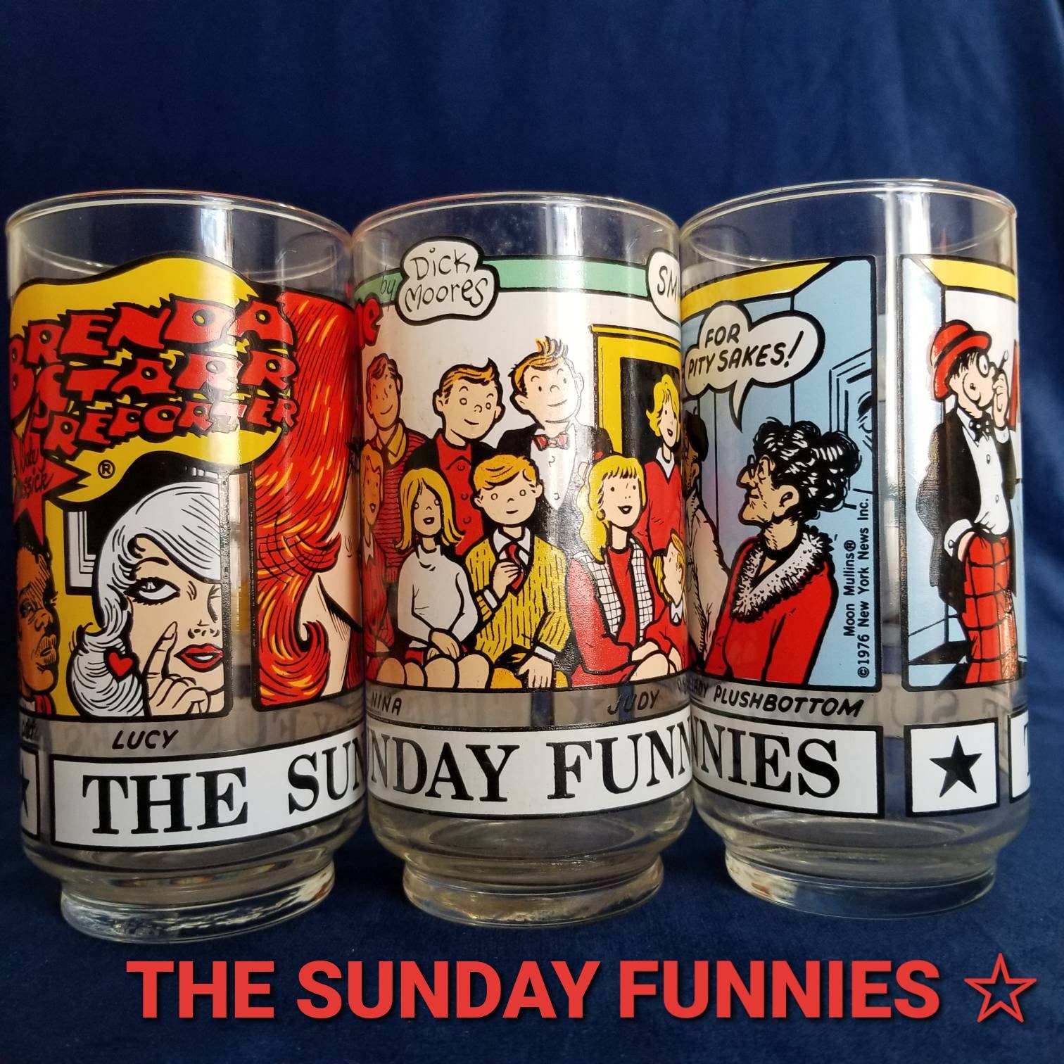 1976 Libbey the Sunday Funnies Glass EACH Sold Separately - Etsy