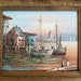 Vintage Max Savy Original Oil Painting of Lighthouse and Sailboats ...