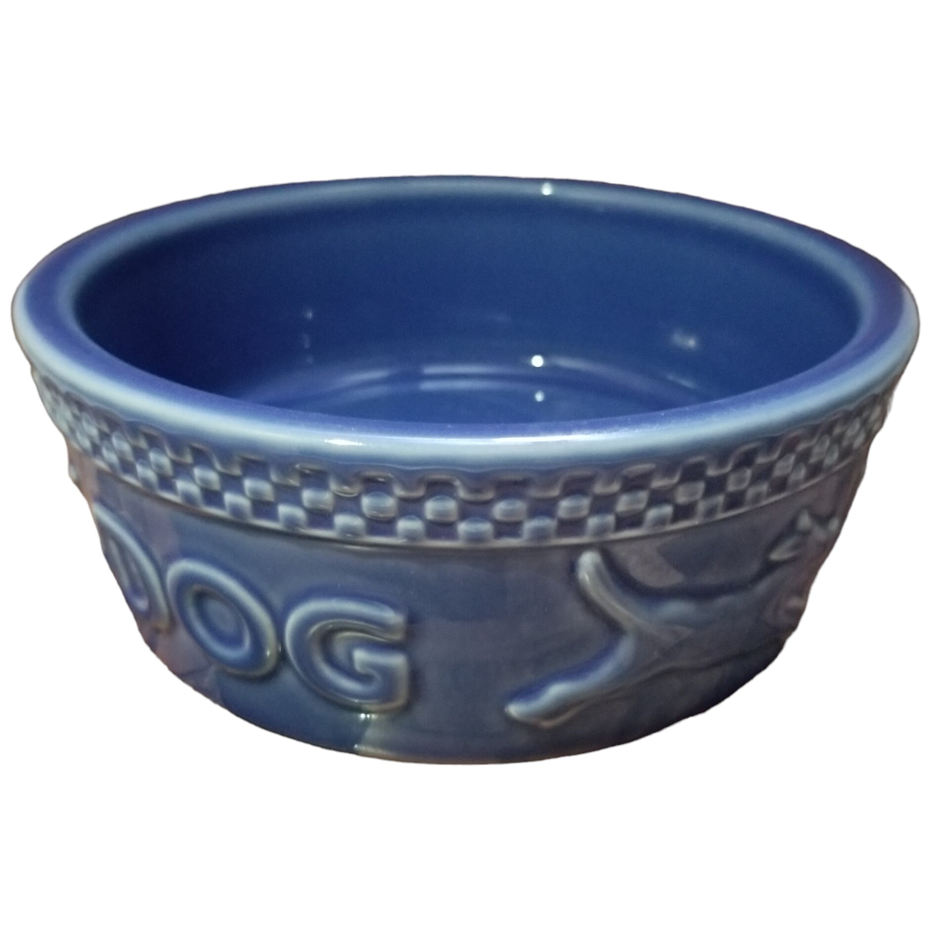 Longaberger Pottery Dog Dish Bowl Mulligan Cornflower Blue - Etsy