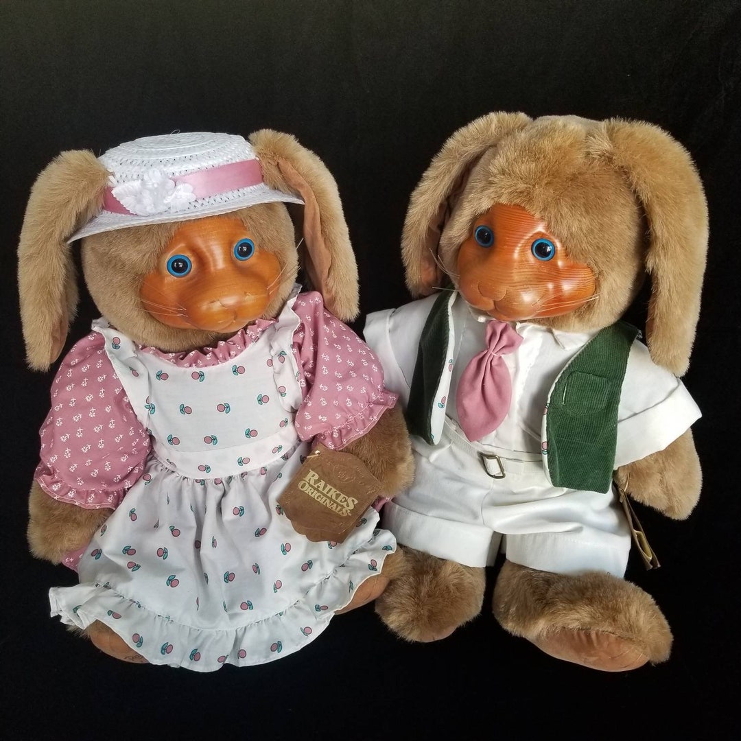 Applause Wooden Faced Plush Rabbit Signed Raikes Originals 20398 Mrs ...