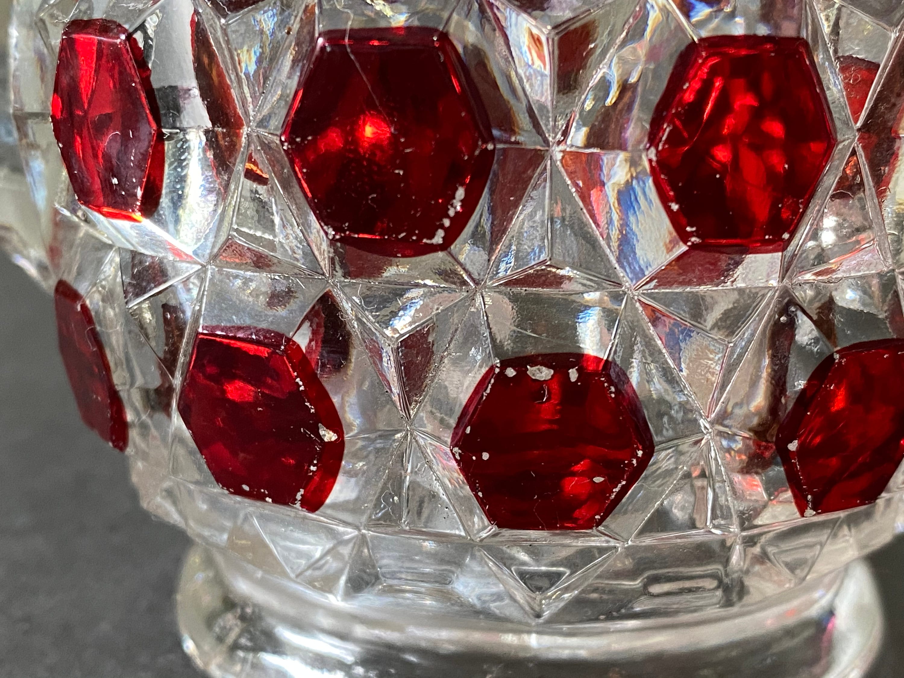 Late 1800s EAPG Ruby Stained Flash Glass Spooner/Open Sugar | Etsy