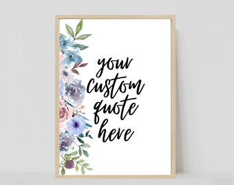 Custom Quote Print Vertical Custom Word Art - Etsy