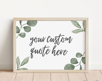 Horizontal Custom Quote Print - Etsy