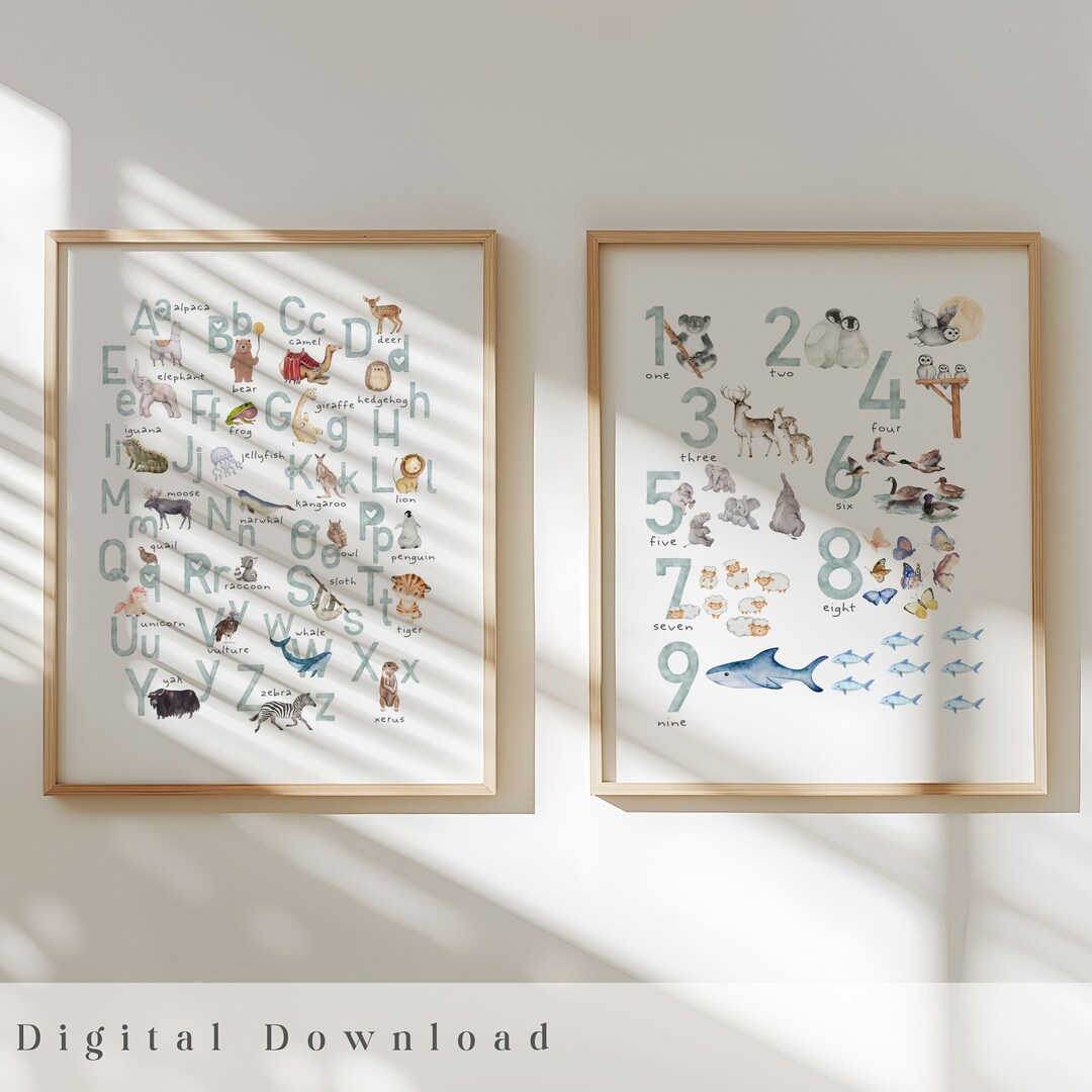 ABC Animal Alphabet Poster: Educational Kids Room Art (digital Download ...