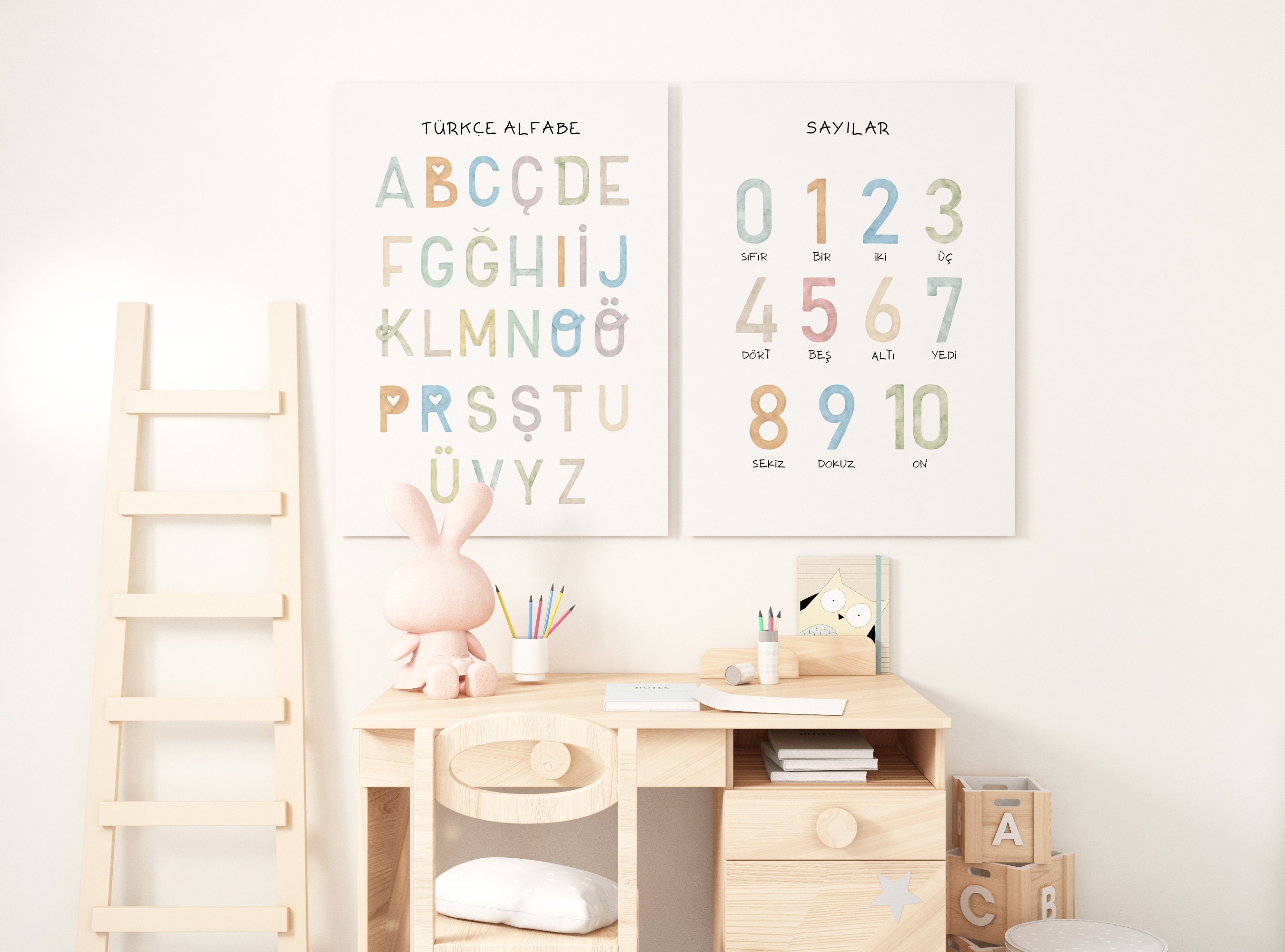 Turkish Alphabet Numbers Print Alphabet Poster - Etsy