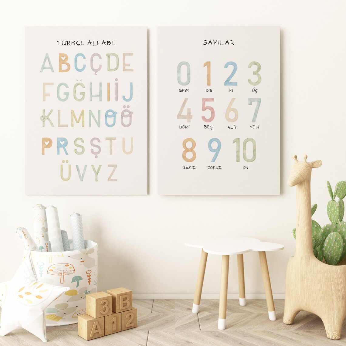 Turkish Alphabet Numbers Print Alphabet Poster - Etsy