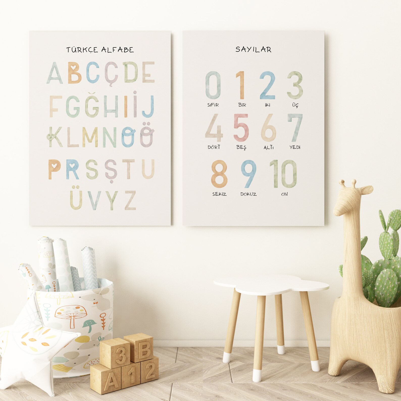 Turkish Alphabet | Numbers Print | Alphabet Poster - Etsy