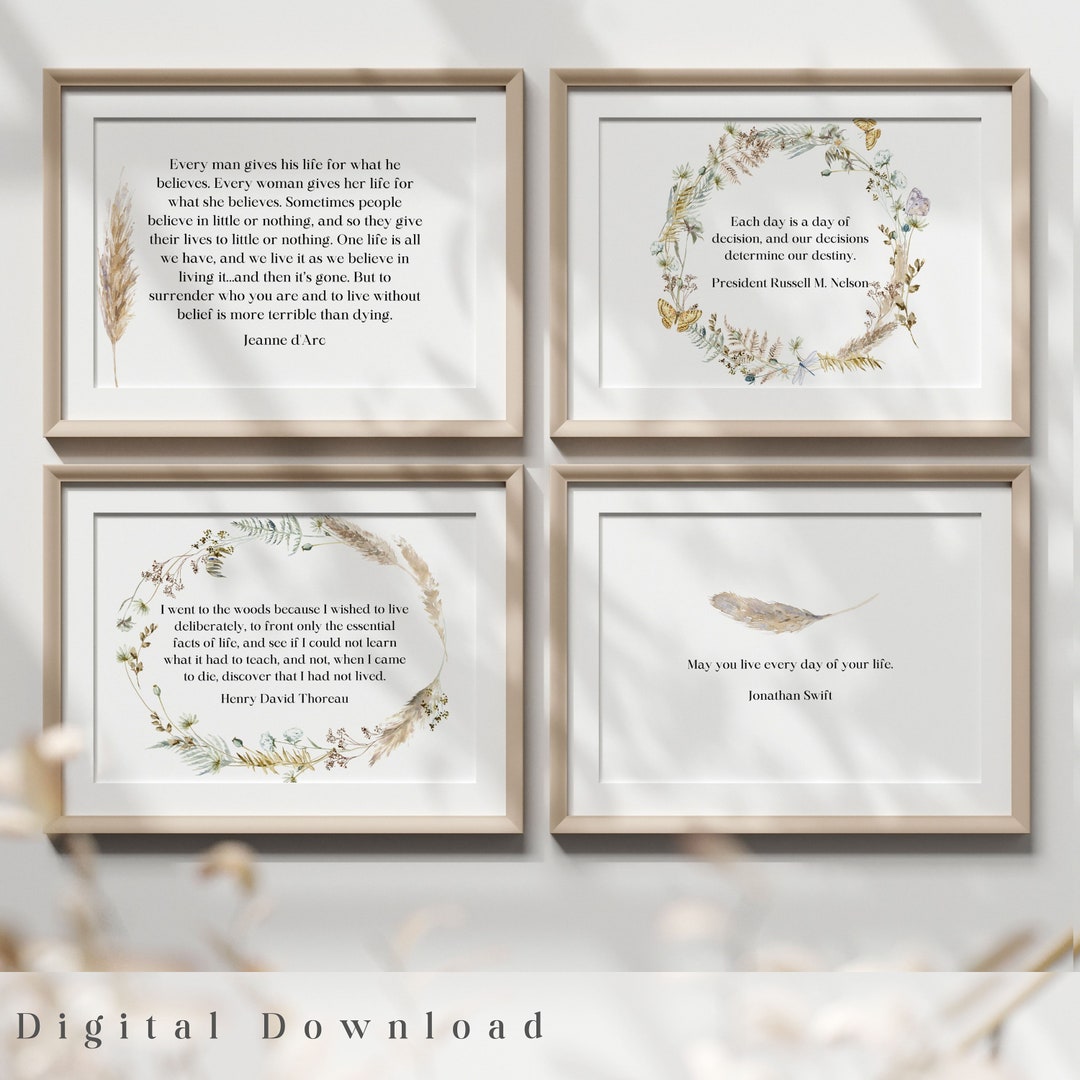 Boho Quote Art Set: Custom Text Prints (digital Download) - Etsy