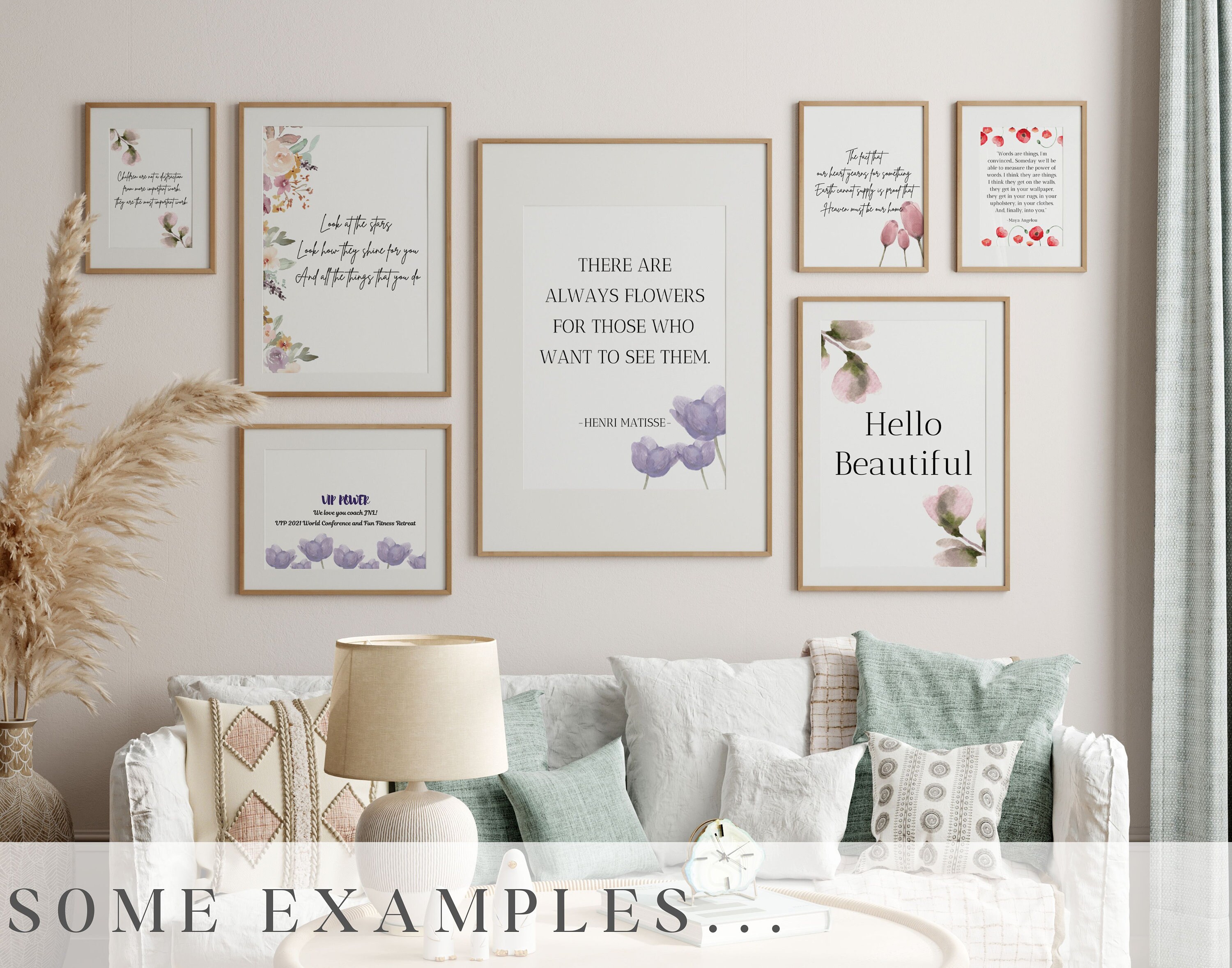 Floral Custom Text - Book Quote Wall Art - Etsy