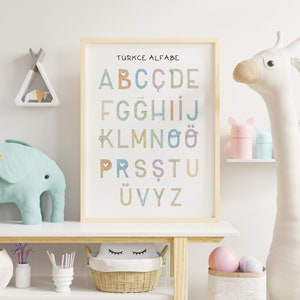 Turkish Alphabet | Numbers Print | Alphabet Poster - Etsy