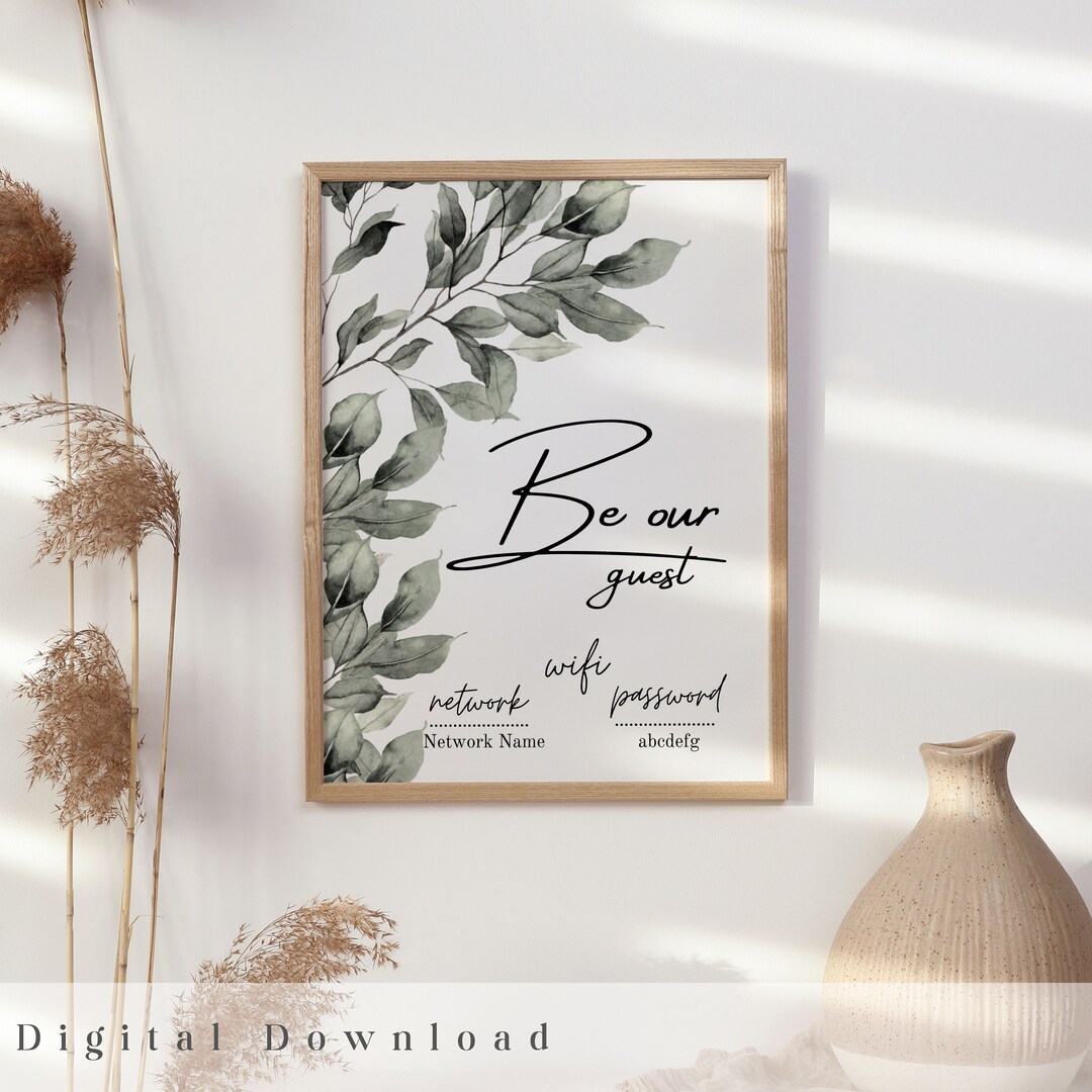 Be Our Guest Sign | Airbnb Wall Art | Wifi Password Sign - Etsy