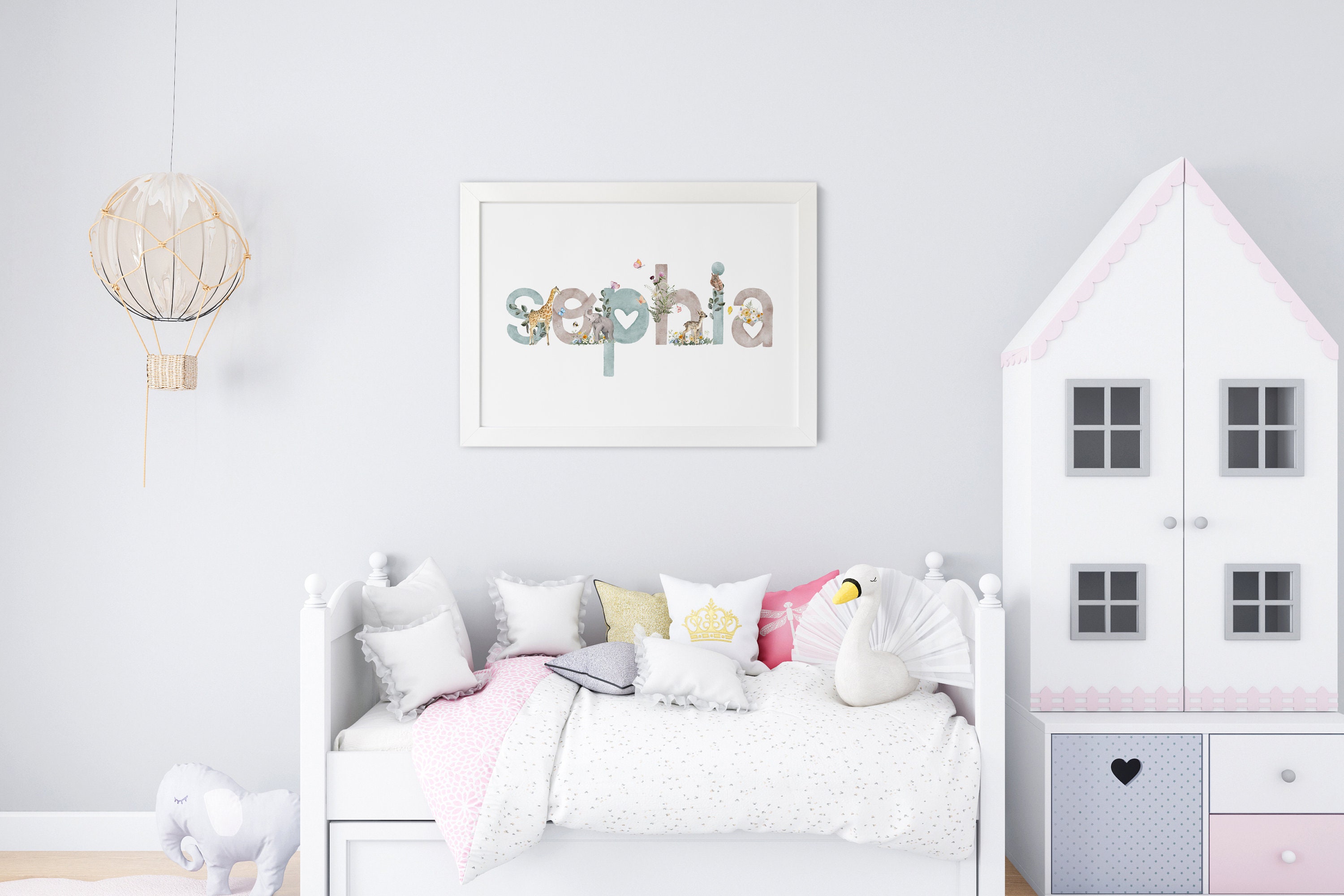 Girl Name Sign Baby Name Art Kids Room Name Sign Boho Name Sign - Etsy