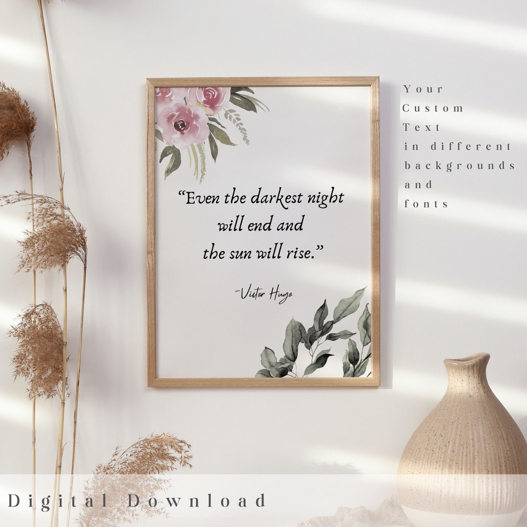 Custom Quote Poster Print | Pink Floral Artwork | Wall Art Greenery - Etsy
