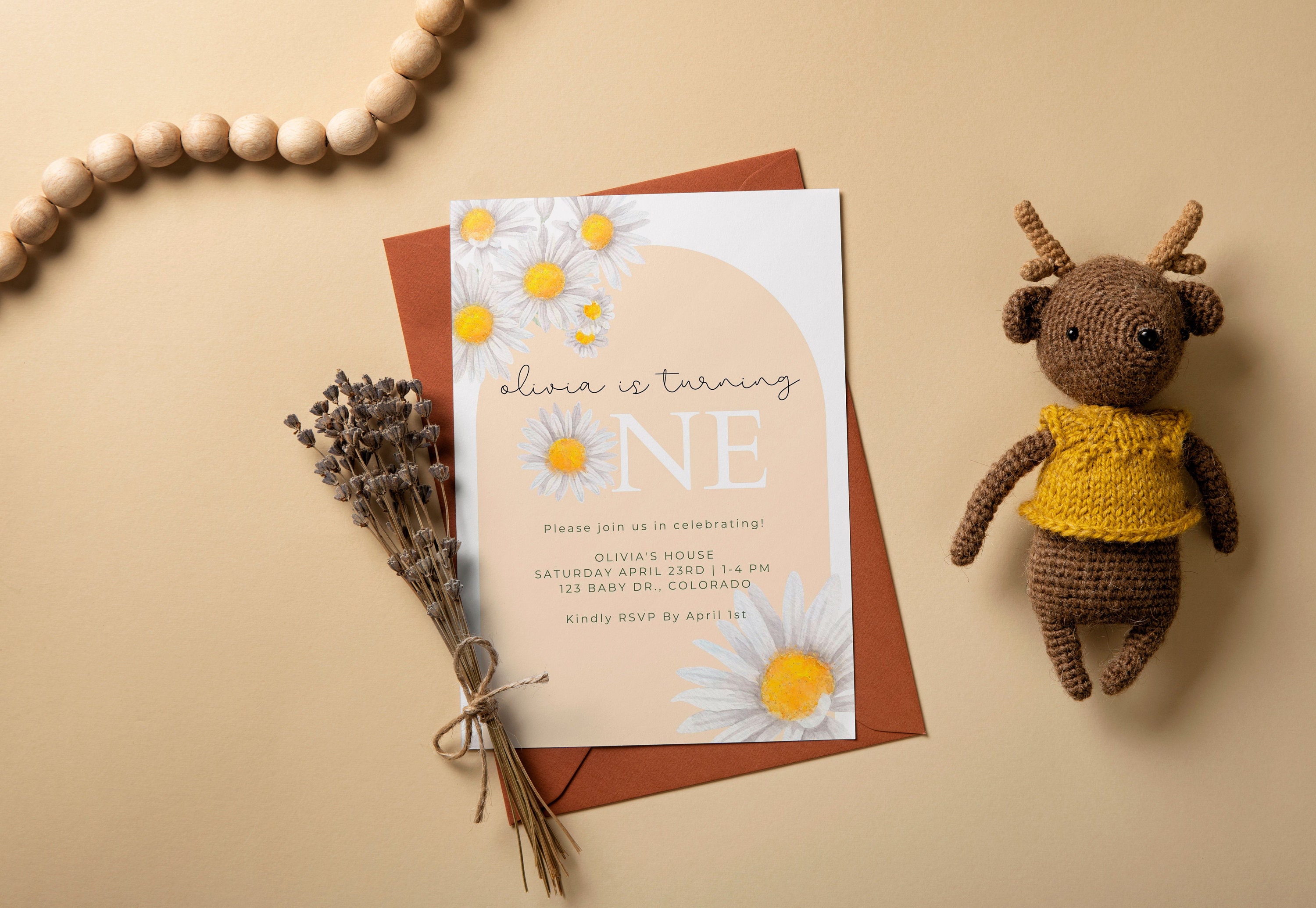 Daisy 1st Birthday Invitation Daisy Birthday Party Daisy First Birthday ...