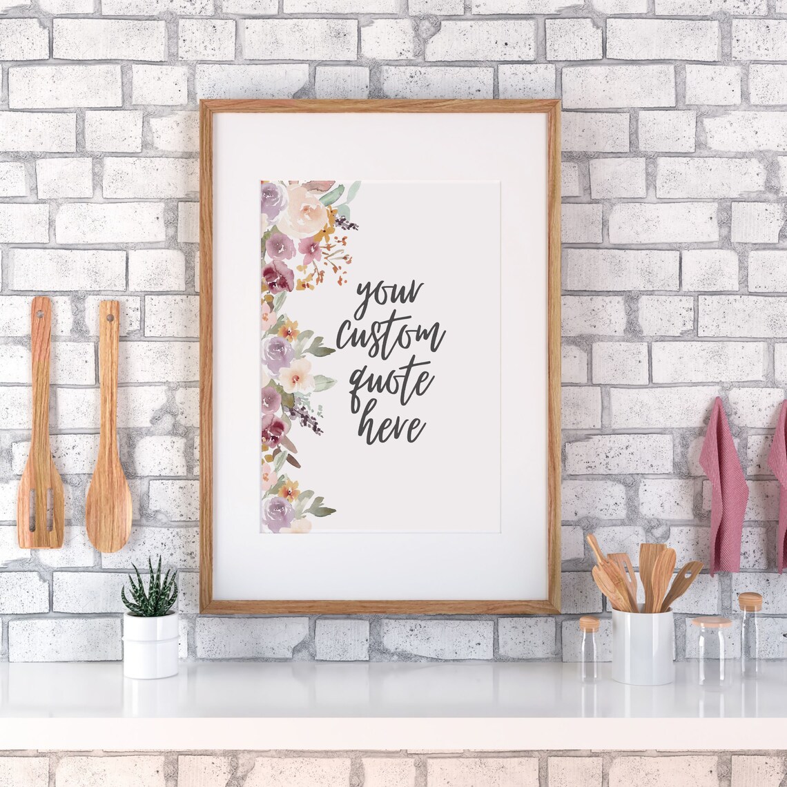 Floral Custom Text Book Quote Wall Art - Etsy
