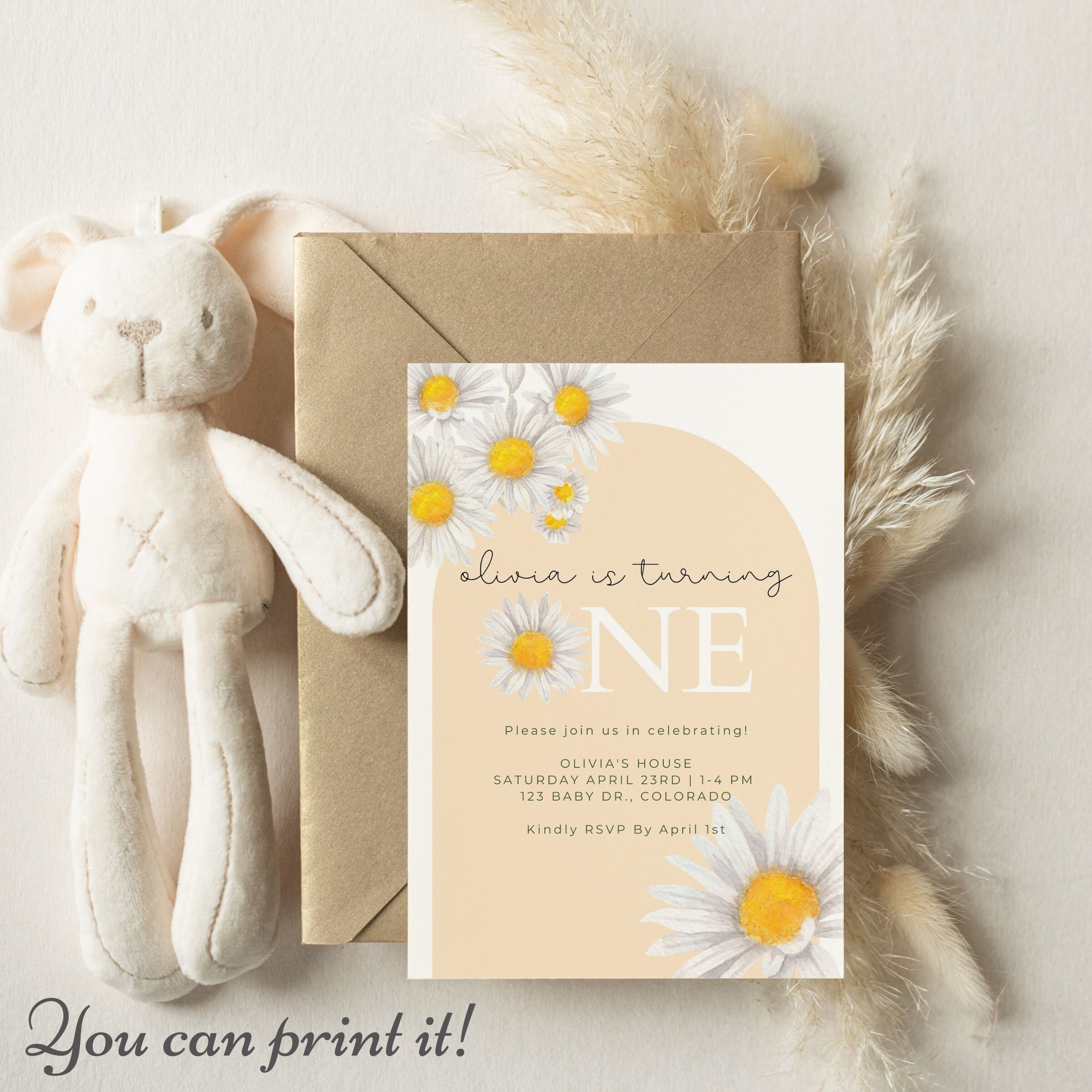 Daisy 1st Birthday Invitation | Daisy Birthday Party | Daisy First ...
