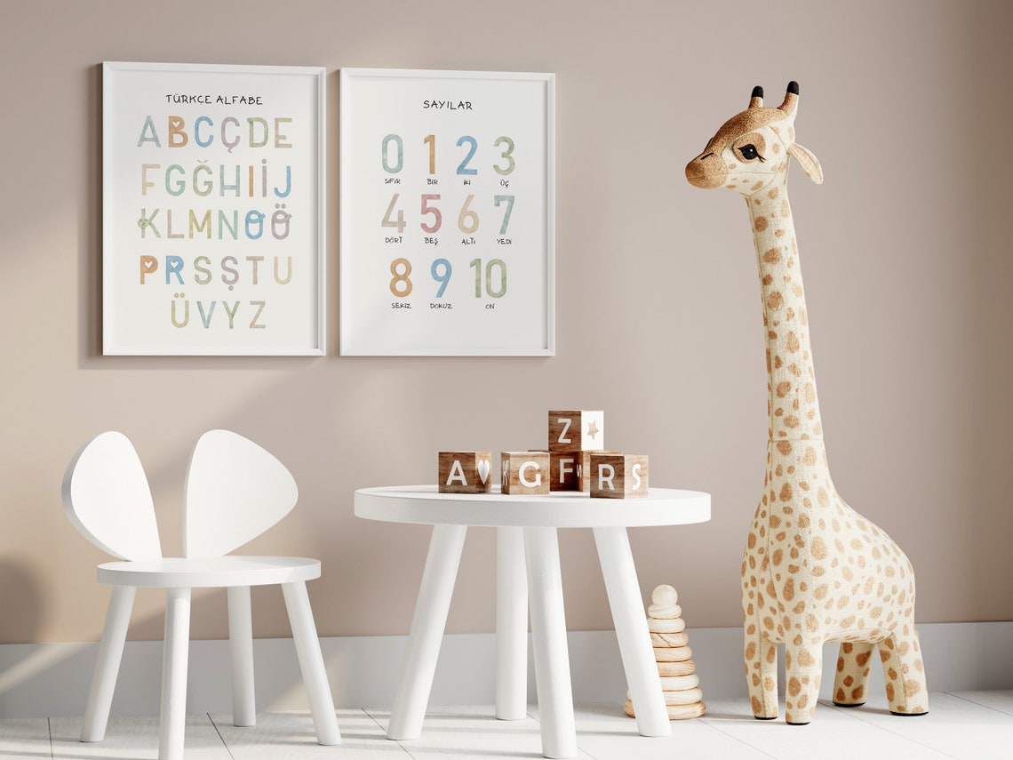 Turkish Alphabet Numbers Print Alphabet Poster - Etsy