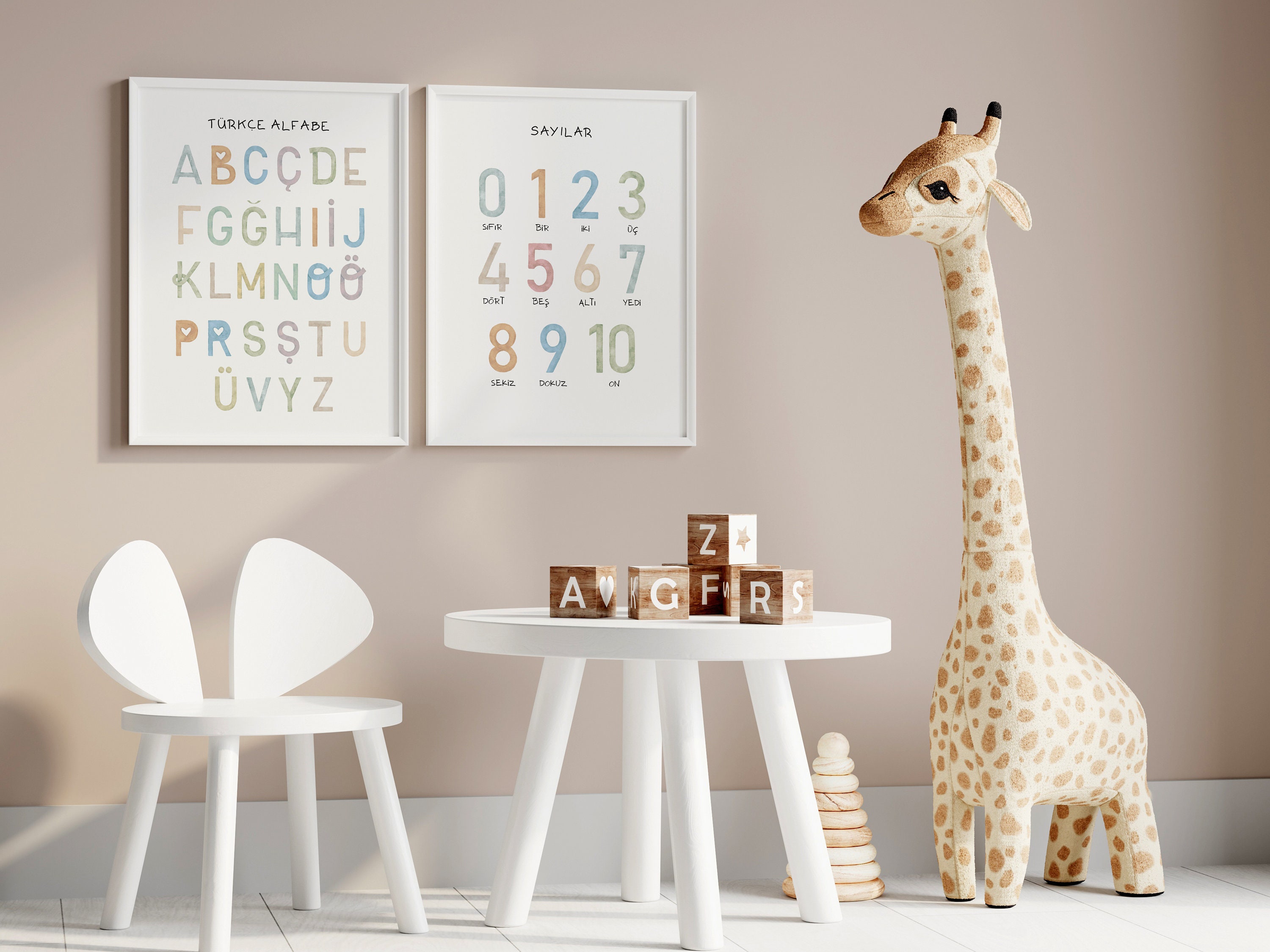 Turkish Alphabet Numbers Print Alphabet Poster - Etsy