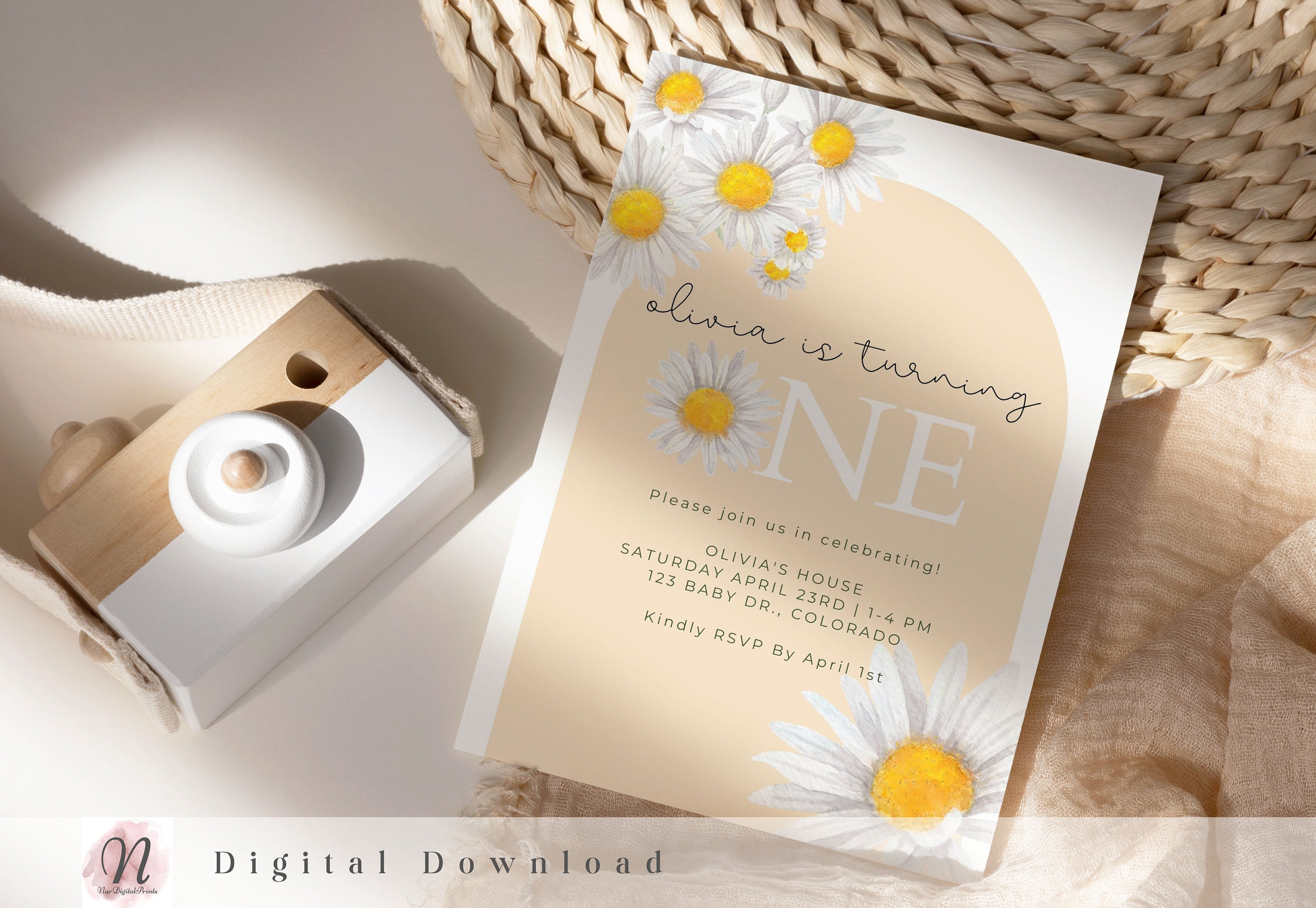 Daisy 1st Birthday Invitation | Daisy Birthday Party | Daisy First ...