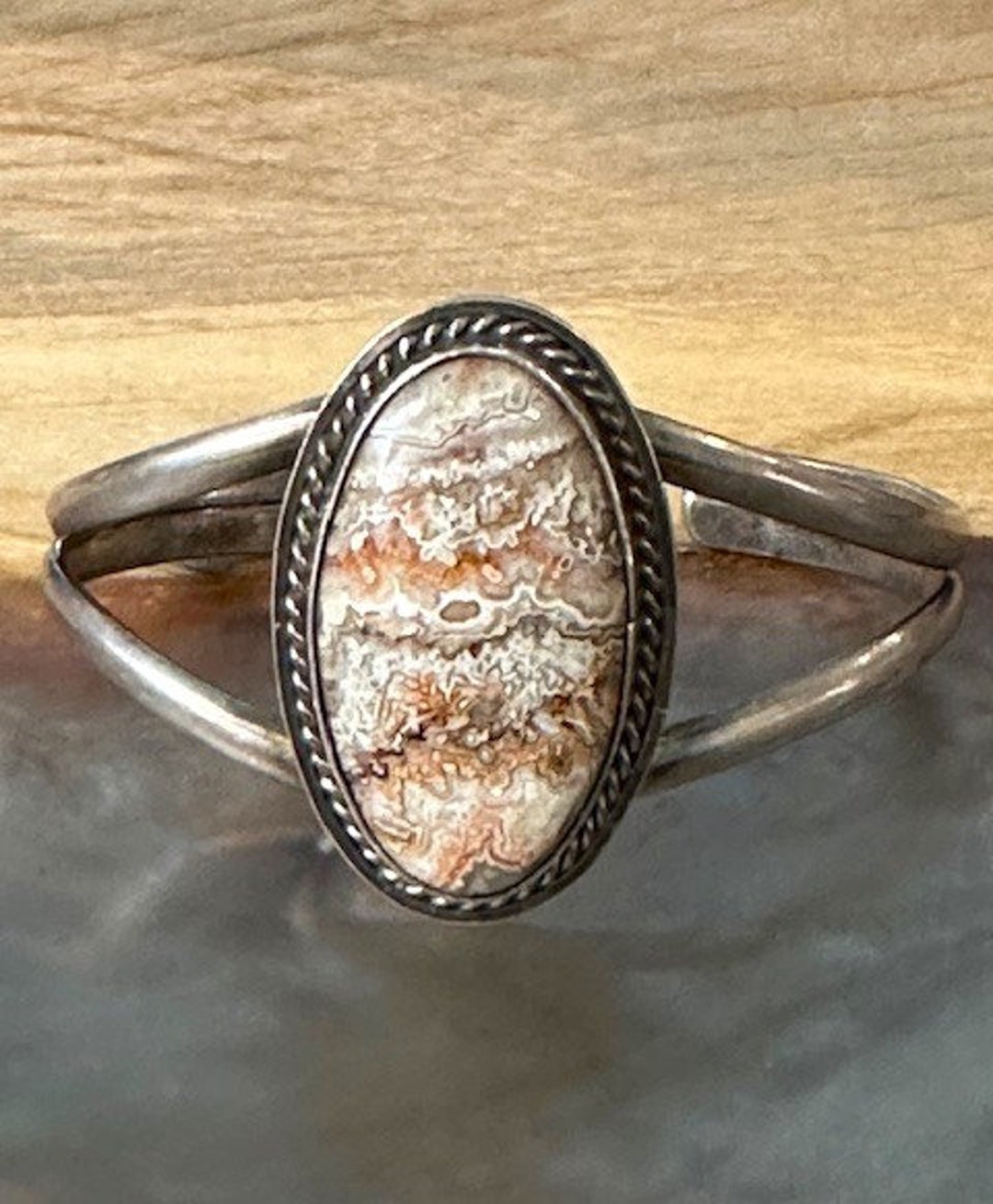 Native American Navajo Sterling Crazy Lace Agate Cuff / Navajo Sterling ...