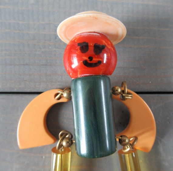 ON SALE - Vintage Articulated Figural Jointed Man Pin… - Gem