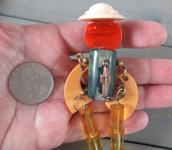 ON SALE - Vintage Articulated Figural Jointed Man Pin… - Gem