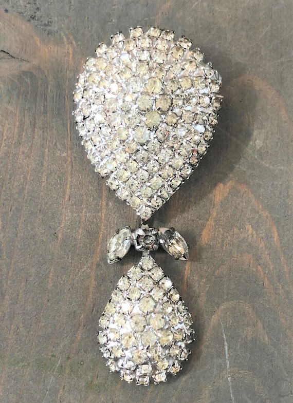 Vintage Hobe Lavaliere Rhinestone Brooch / Vintage Rh… - Gem