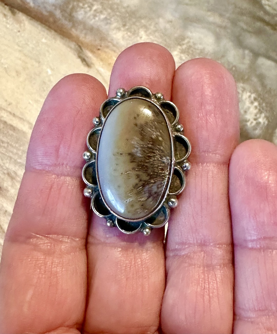 Native American Moss Agate Ring / Navajo Agate Ring / Sterling Agate ...