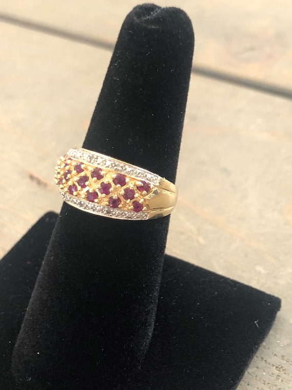 14K Ruby Ring / Vintage 14K Ruby Ring / Gold Ruby Rin… - Gem