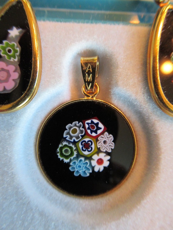 Murrina Glass Pendant and Earrings / Murrina / Glass … - Gem