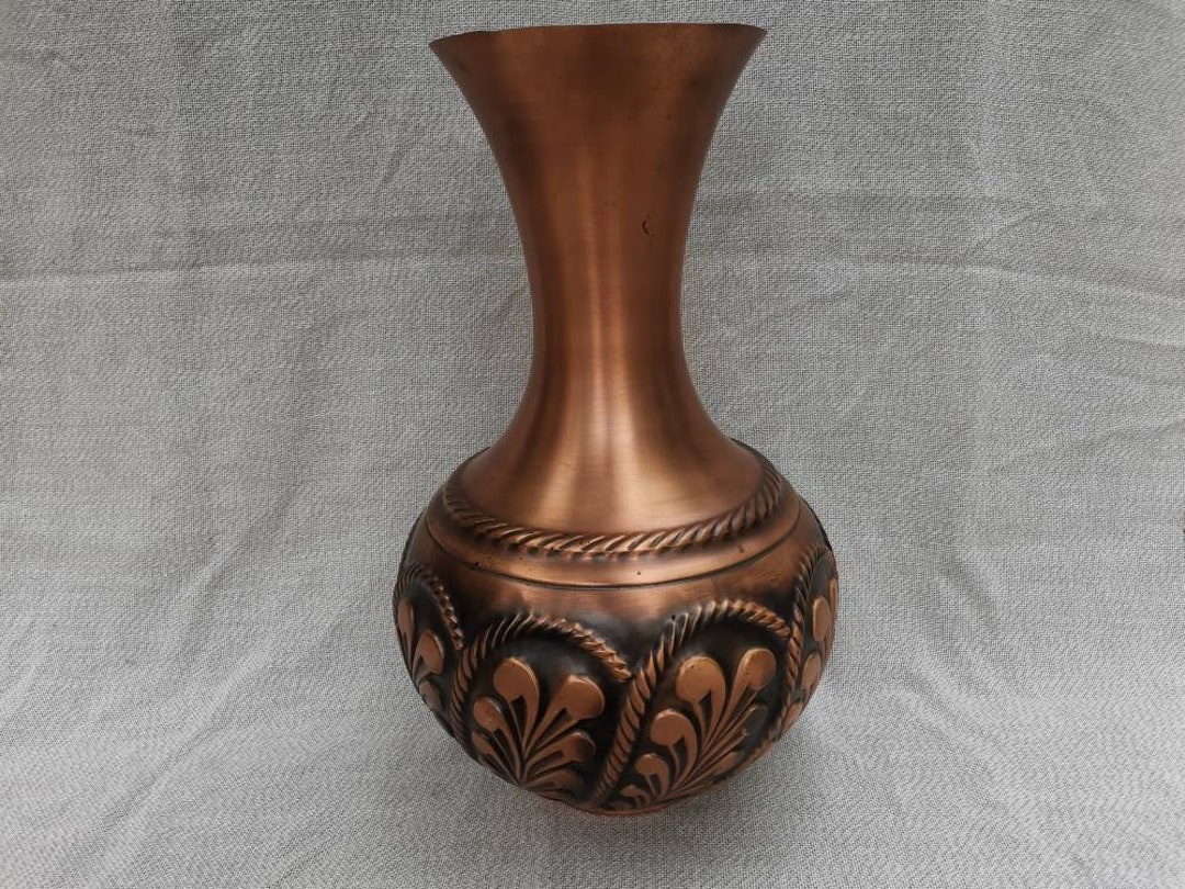 Antique Extra Large Copper Floor Vase, Umbrella Holder, Extra Tall Vase ...
