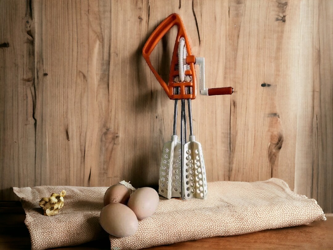 Vintage Orange Hand Crank Egg Beater: Retro Kitchen Decor - Etsy