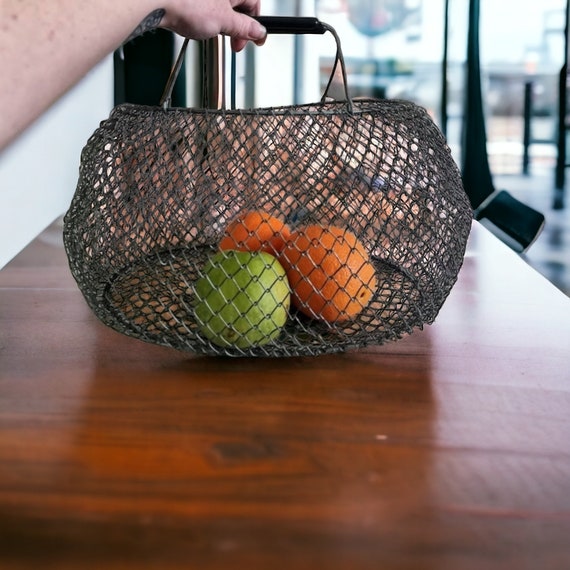 Collapsable wire basket with handle, wire basket, fis… - Gem