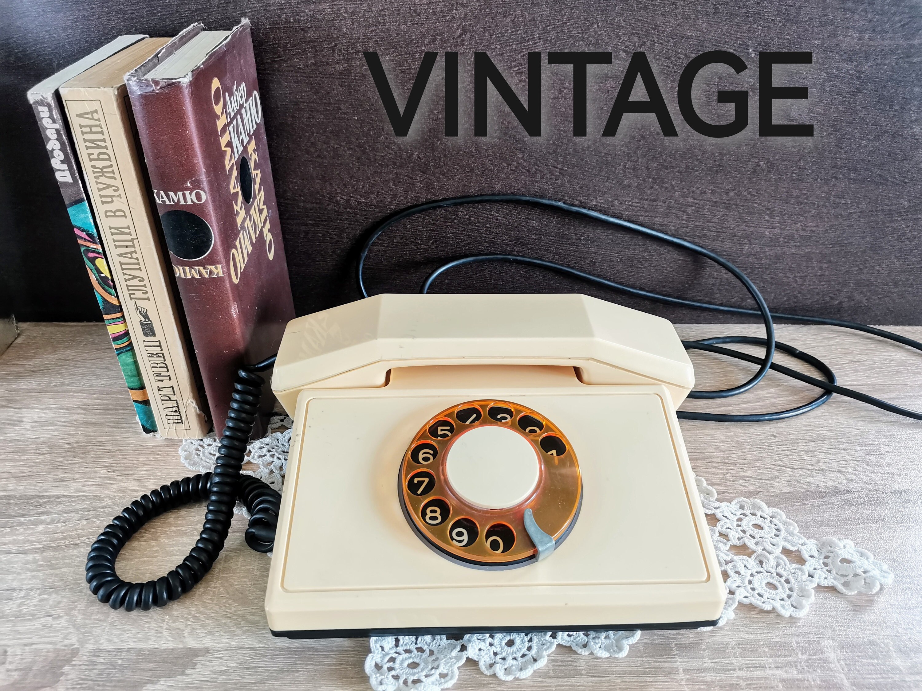 Cream Rotary Phone, Old Telephone, Old Desk Phone, Retro Phone, Dial ...
