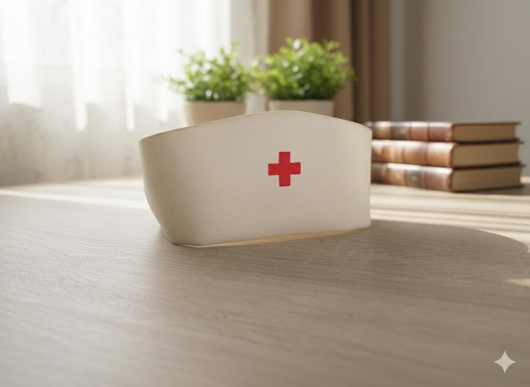 Vintage Nurse Cap 1940s 1950s Era, White Red Cross Costume, Collectible ...