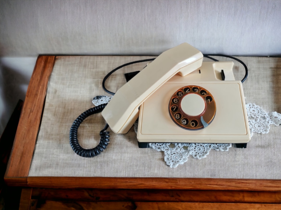 Cream Rotary Phone, Old Telephone, Old Desk Phone, Retro Phone, Dial ...