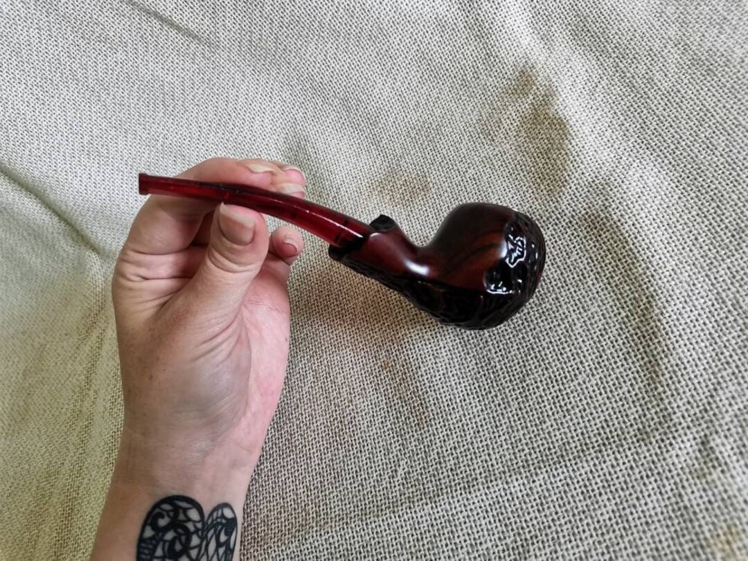 Vintage Plastic Red Smoking Pipe Smoking Pipe With Tar - Etsy