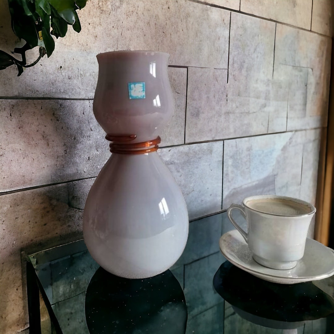 Vintage Humble Mauve Glass Vase, Glass Gourd Vase, Colored Glass Vase ...