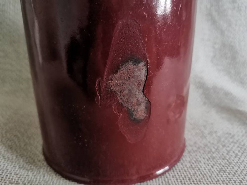 Vintage Enamel Milk Can Brown Milk Pail With Wooden Handle - Etsy