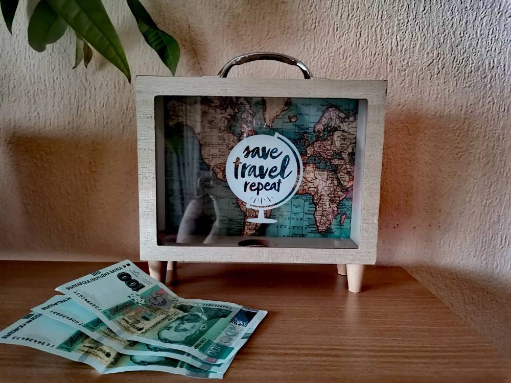Save Travel Repeat, Adventure Fund Box, Travel Fund Box, Wooden Piggy ...