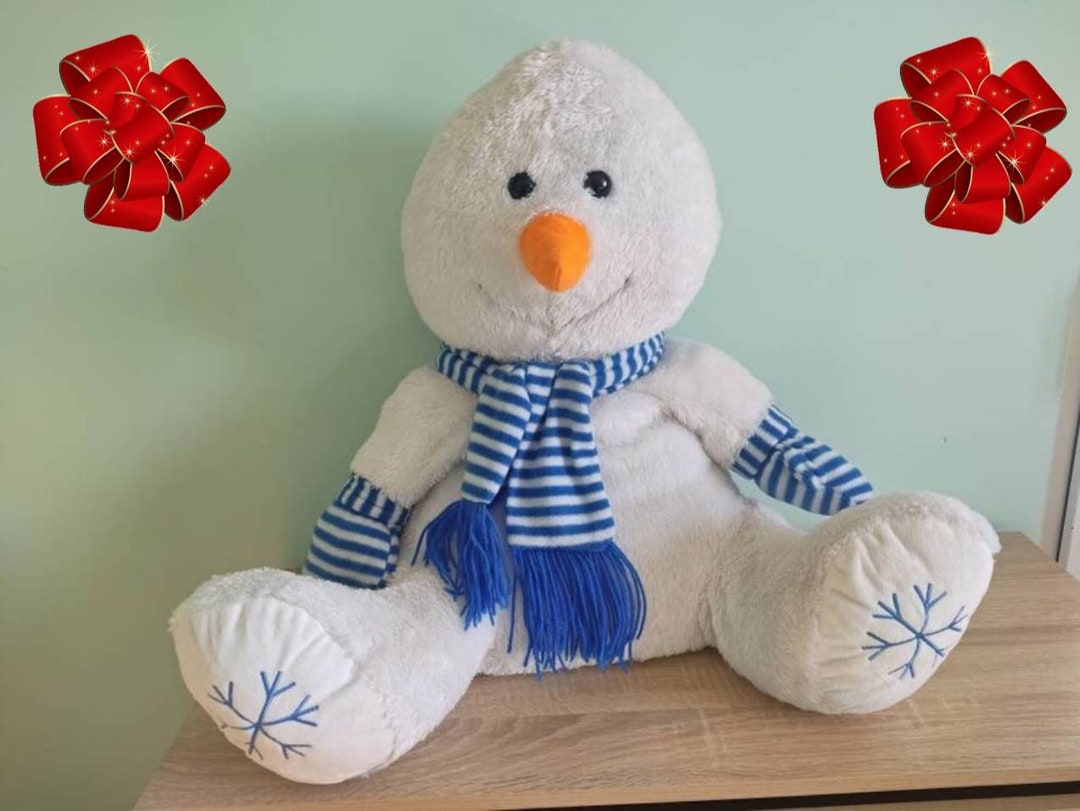 Large Plush Snowman Vintage Christmas Decoration Cute - Etsy