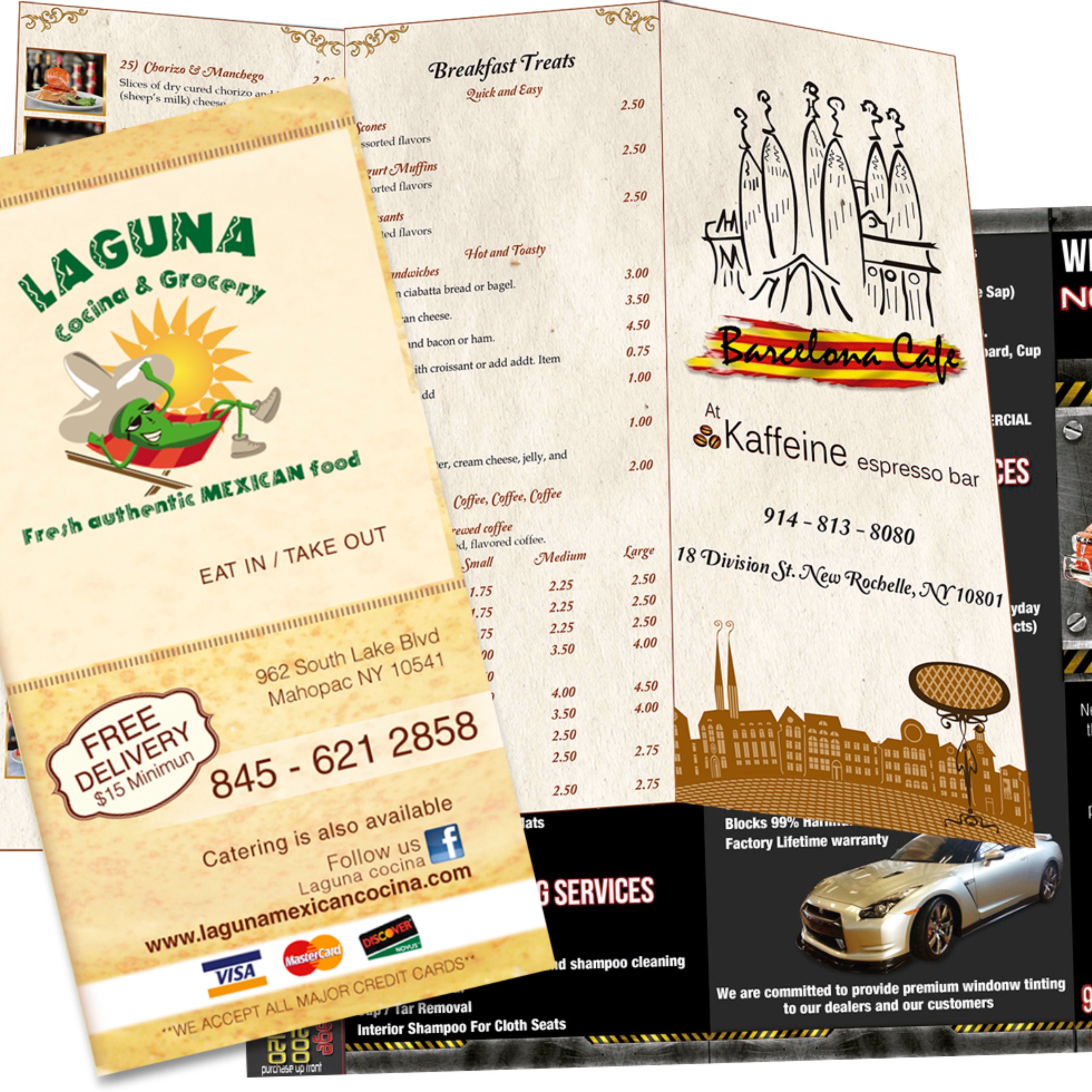 Brochure or Menu Trifold TO GO Custom-made / 8.5" X 11" - 11" X 17 ...