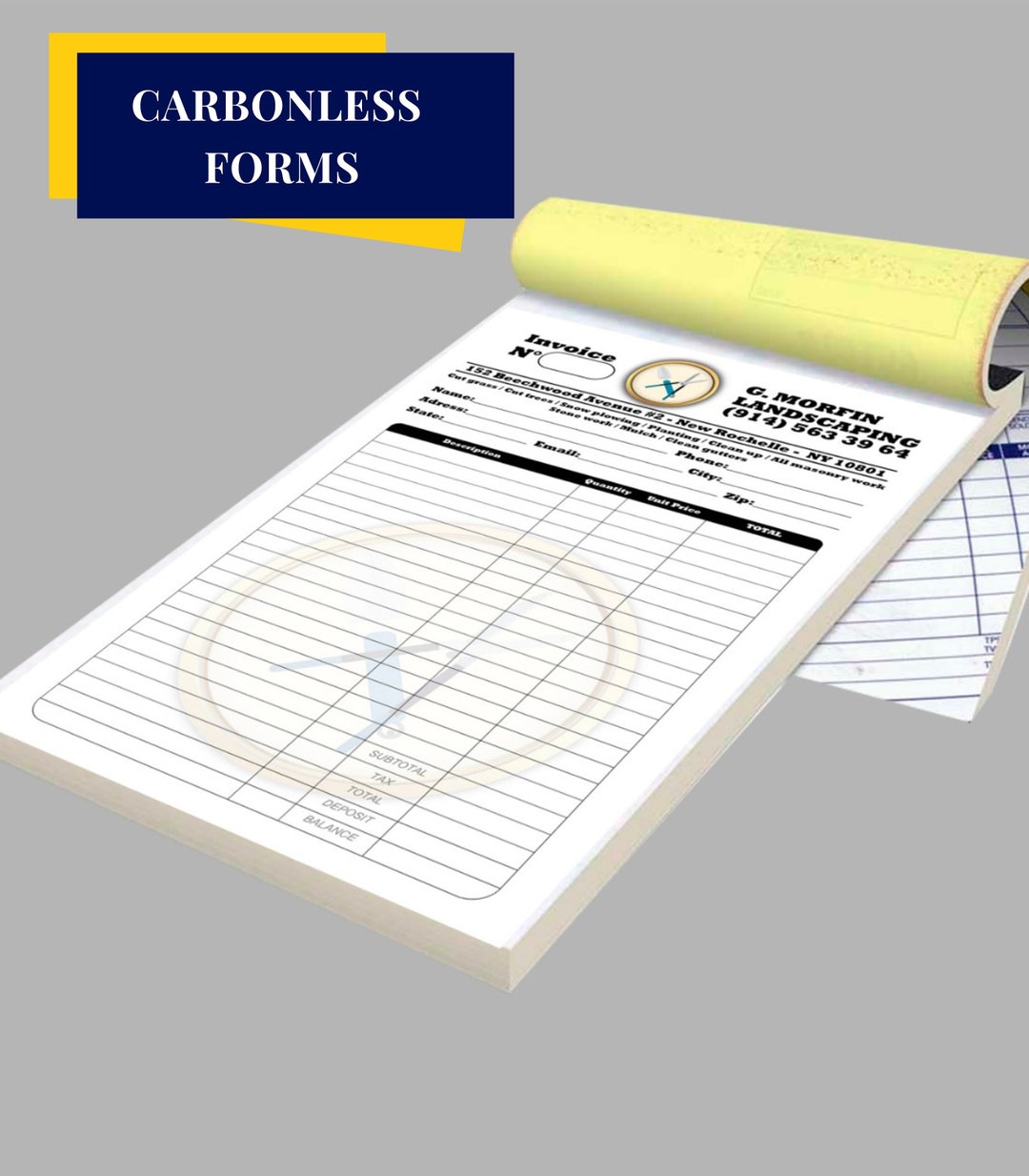 Custom Invoice/book 2-part Form 8.5 X 5.5 Inches / 8.5 X 11 - Company ...