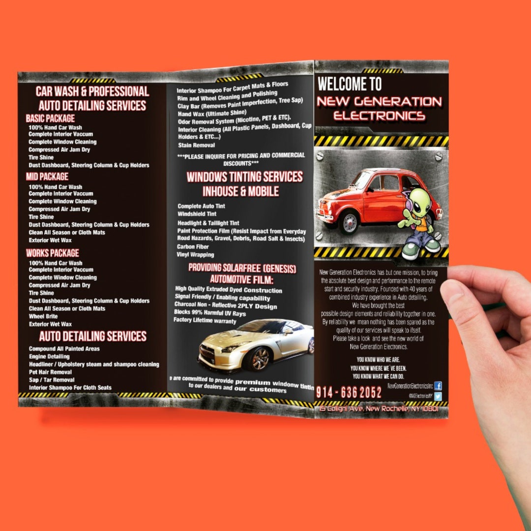 Brochure or Menu Trifold TO GO Custom-made / 8.5" X 11" - 11" X 17 ...