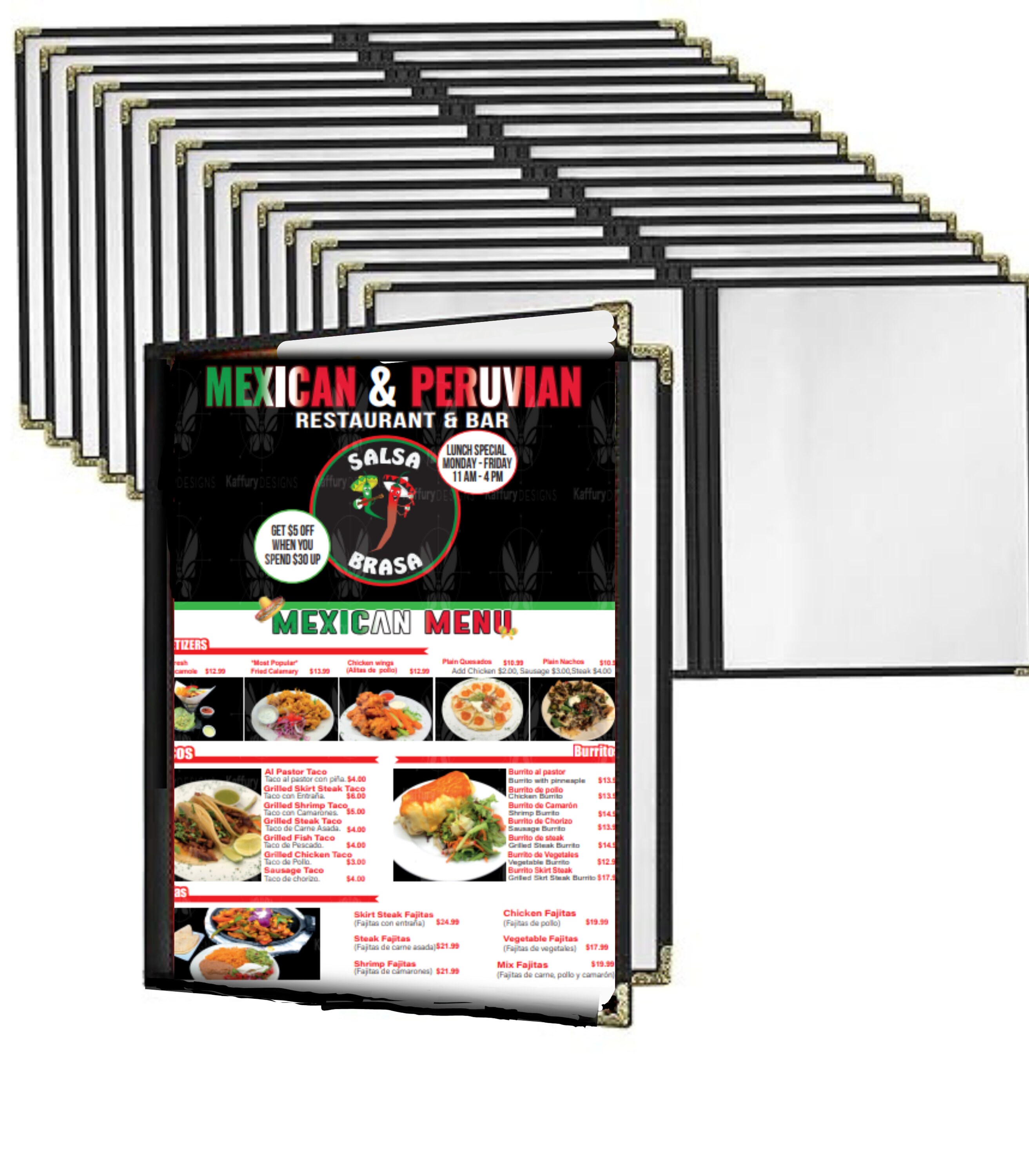 Custom Table Menu - Clear Cover Option, Personalized Design, 8.5"x11 ...